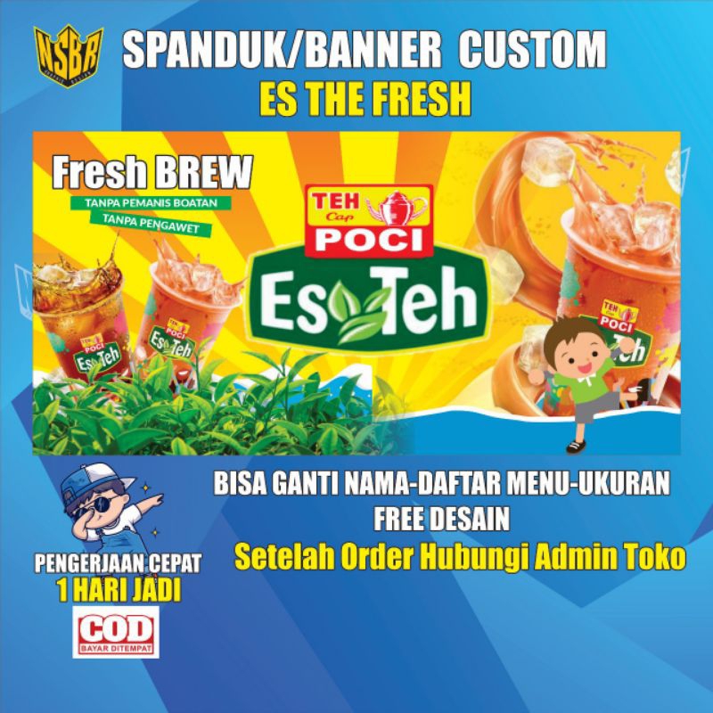 Jual Spanduk Es Teh Poci / Spanduk Es teh Free Desain | Shopee Indonesia
