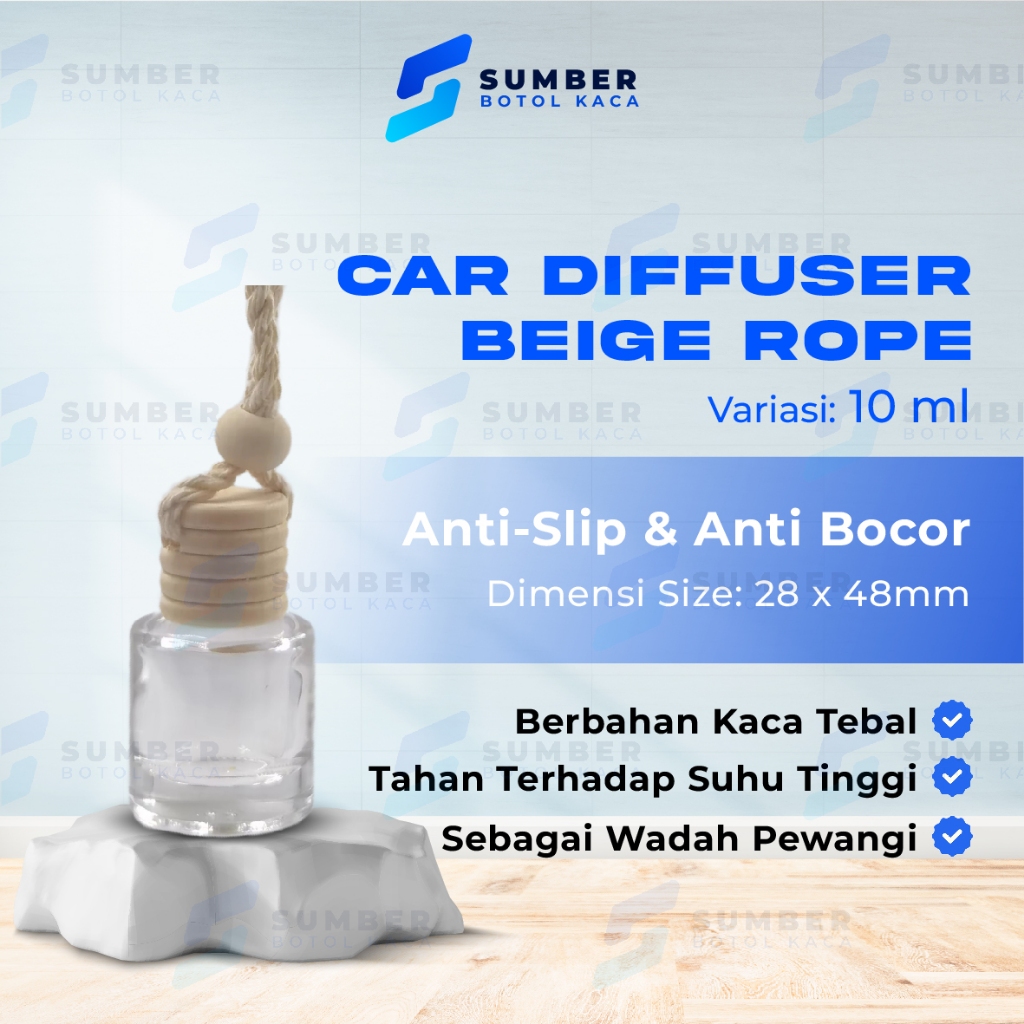 Jual Botol Parfum Mobil Kaca 10ml Tutup Kayu / Car Perfume Diffuser ...