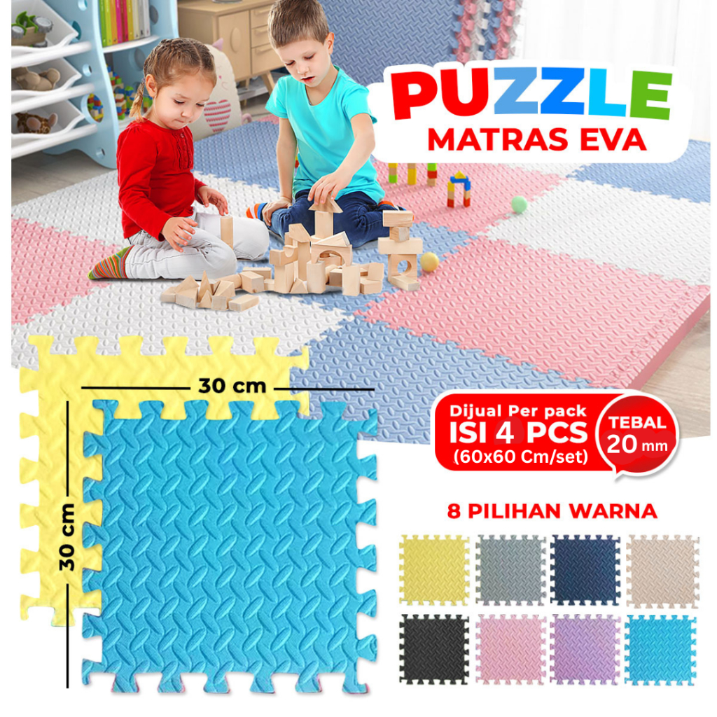 Jual SPEEDS Matras Karpet Puzzle Eva mat 30x30x2cm + Pinggiran Isi 4 ...