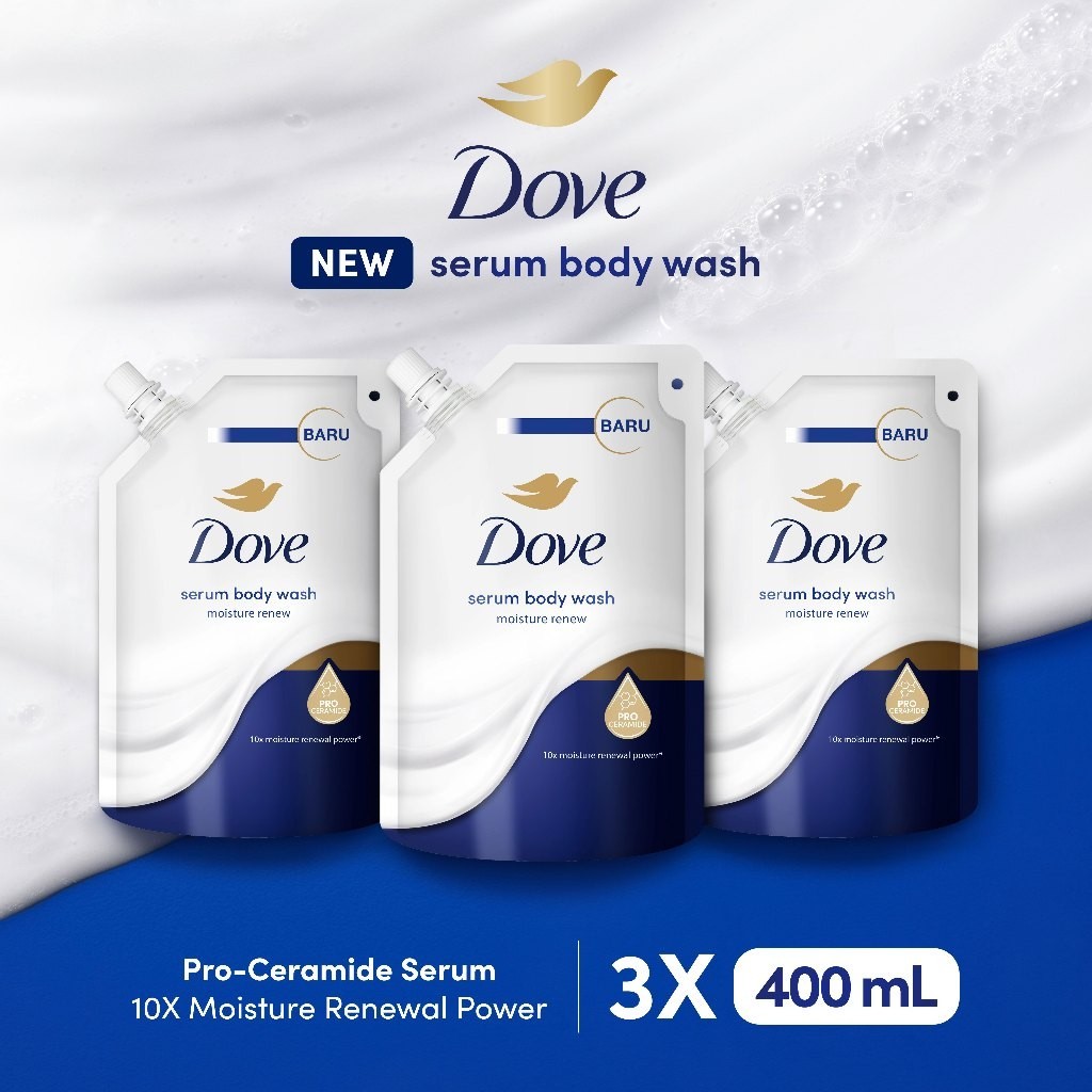 Jual Dove Serum Body Wash Pro-Ceramide - Moisture Renew 400ml x 3 pcs ...