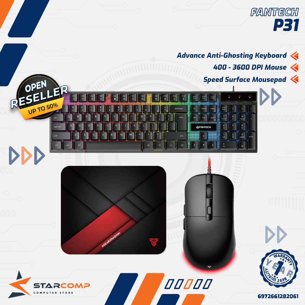 Jual Fantech 3in1 Combo P31 Gaming Keyboard Mouse Mousepad | Shopee ...