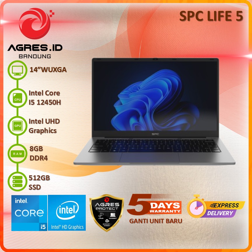 Jual SPC LIFE 5 I5 12450H 8GB 512GB 14" FHD IPS | Shopee Indonesia