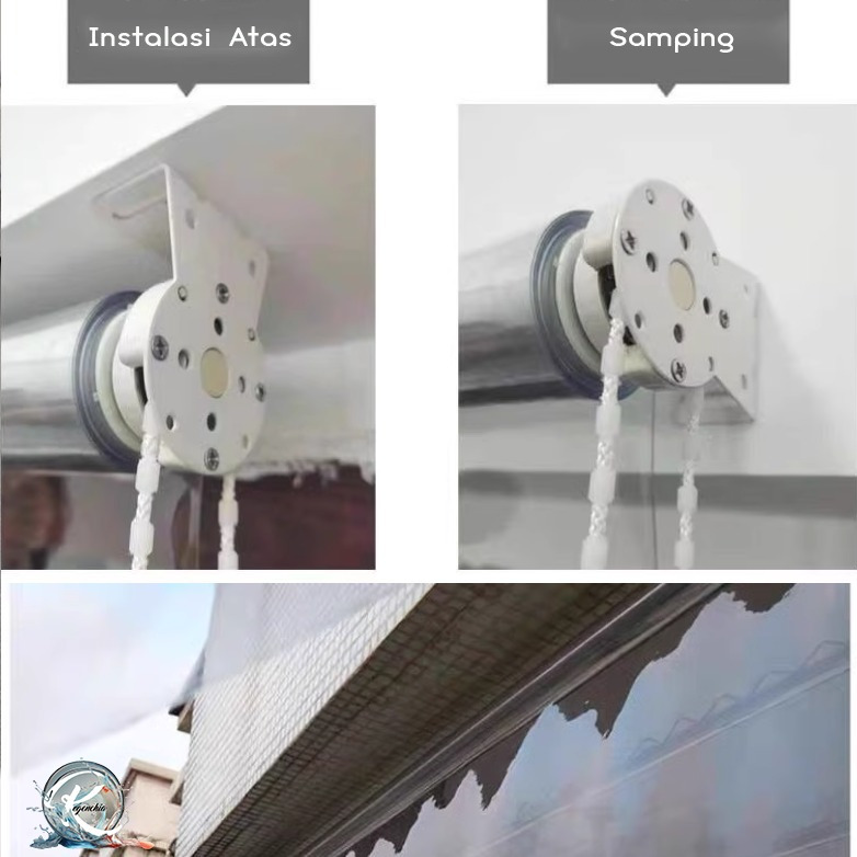 Jual Roller Blind Tirai Krey Plastik PVC Transparan Bening Kuat Tebal ...