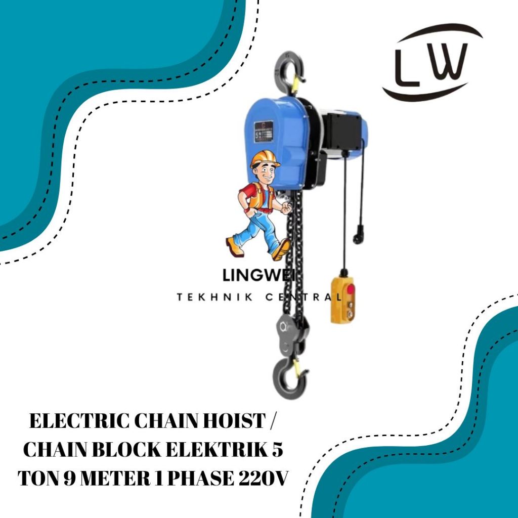 Jual ELECTRIC CHAIN HOIST / CHAIN BLOCK ELEKTRIK 5 TON 9 METER 1 PHASE ...
