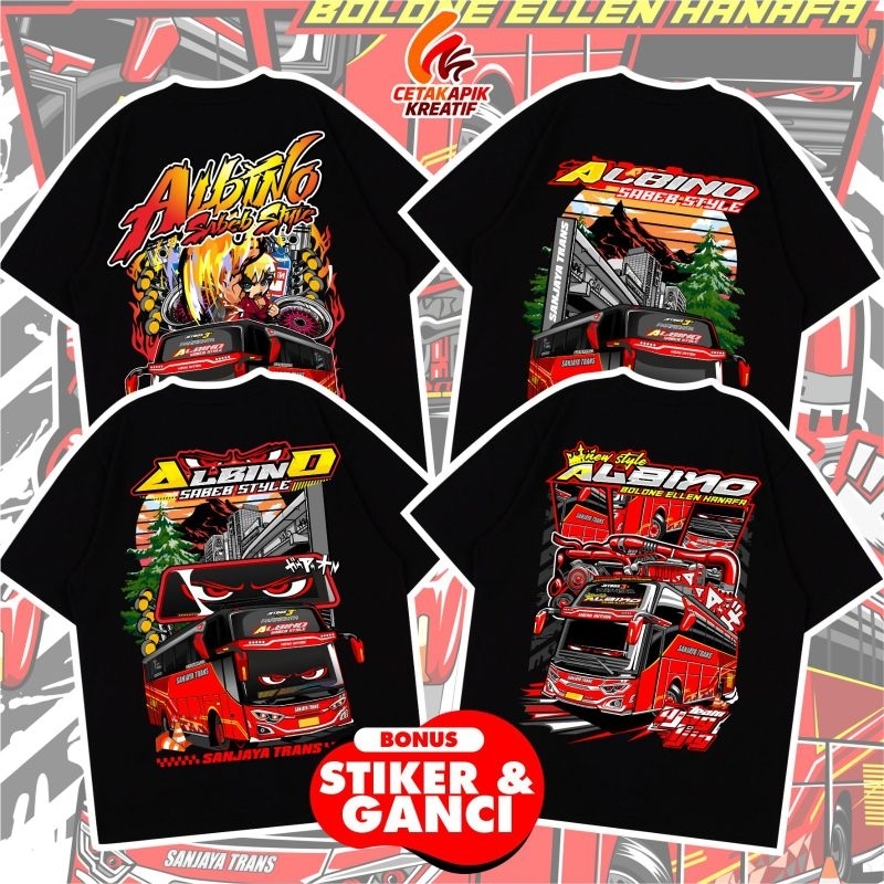 Jual (free sticker + ganci)KAOS ANAK DAN DEWASA BUS ALBINO STROBO MATA ...