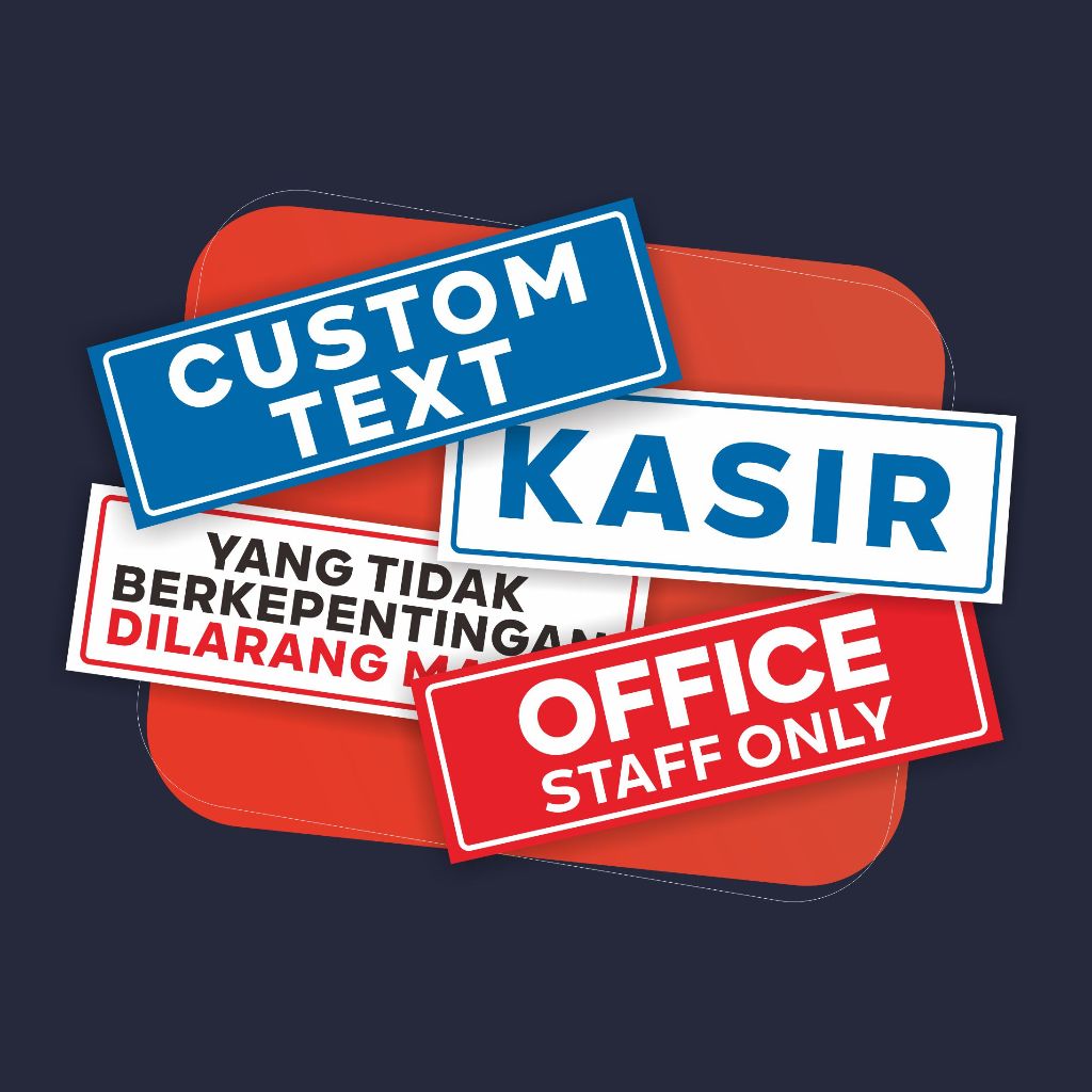 Jual COSTUM STIKER CAUTION NAMA DAN LOGO Cetak Stiker Sticker Custom ...