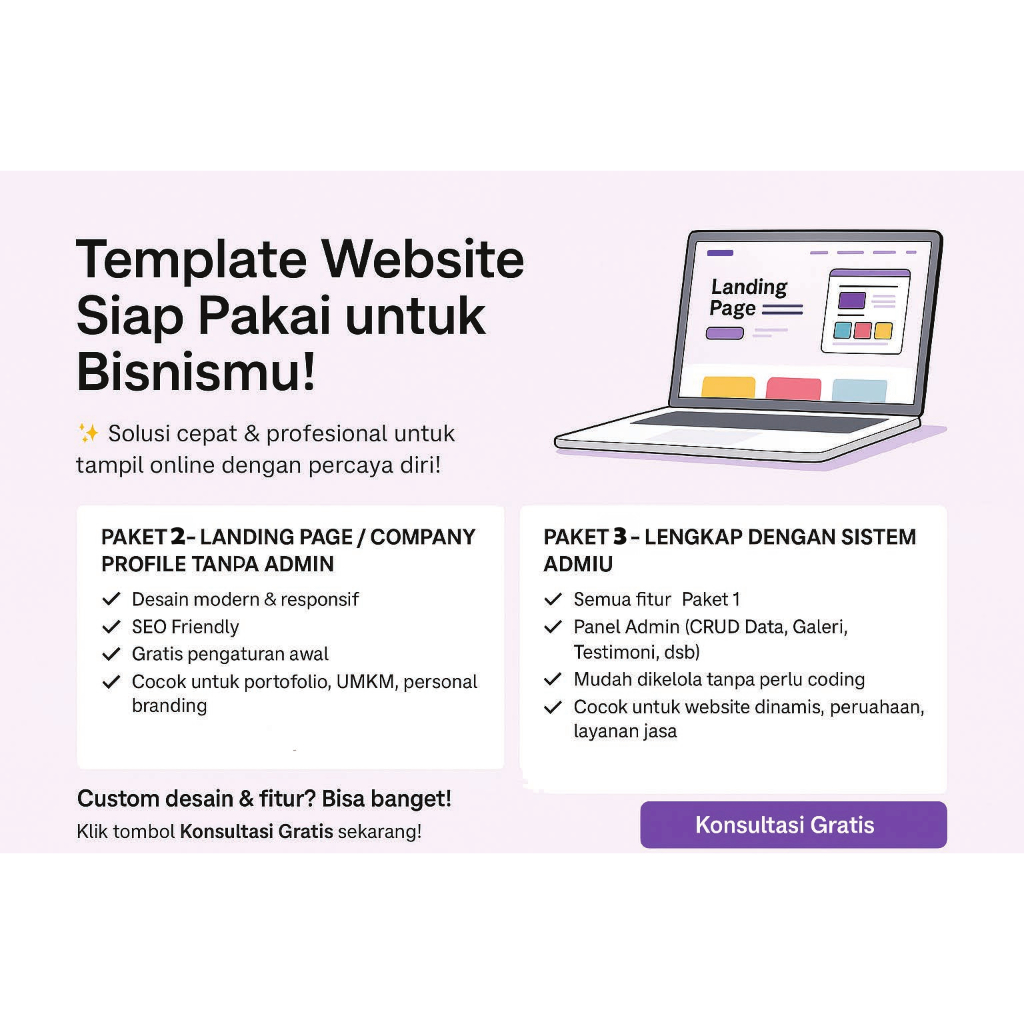 Jual TEMPLATE WEBSITE LANDING PAGE / COMPANY PROFILE – SIAP PAKAI ...
