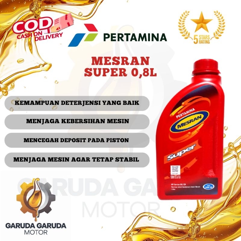 Jual Oli Pertamina Mesran Super 0.8L & 1L Sae 20W-50 800ml & 1 Liter | Shopee Indonesia