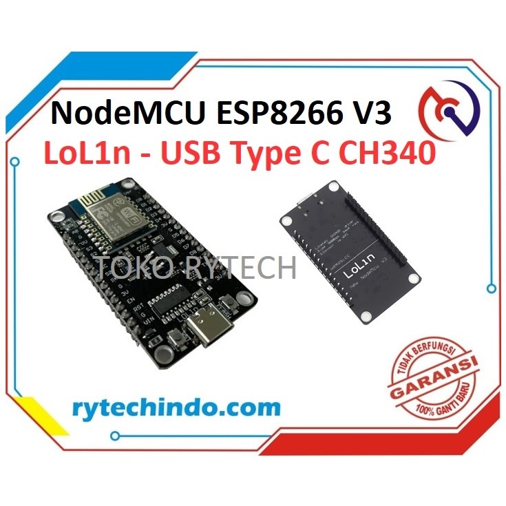 Jual ESP8266 USB TYPE C NodeMCU Lua Lolin Wifi V3 CH340 | Shopee Indonesia