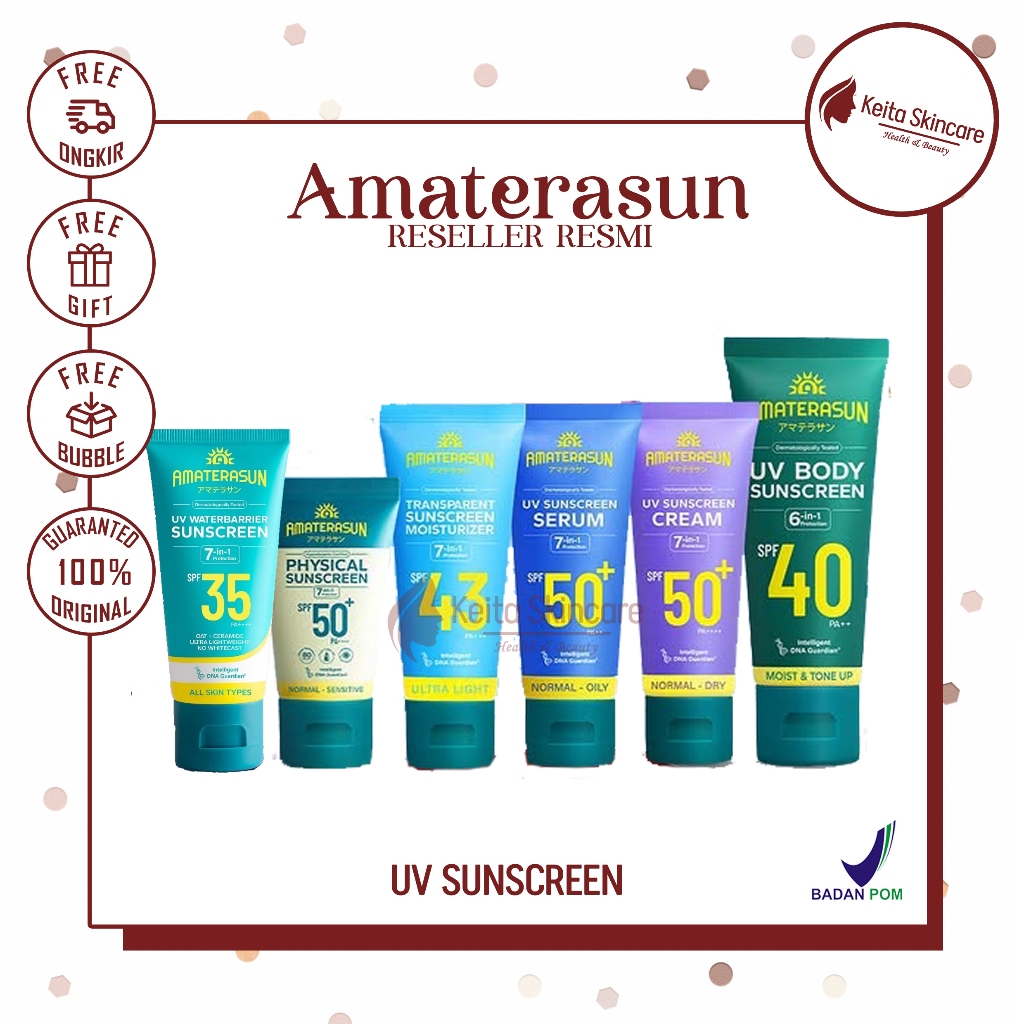 Jual AMATERASUN UV Sunscreen Serum SPF 50+ PA++ | AMATERASUN UV Body Sunscreen SPF 40 PA++ ...