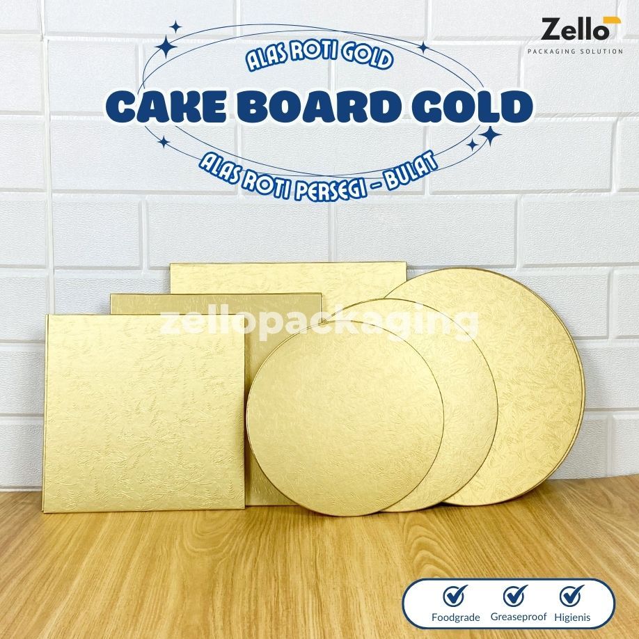 Jual Cakeboard Gold Emas Papan Alas Kue Tart Tatakan Pudding Cake ...