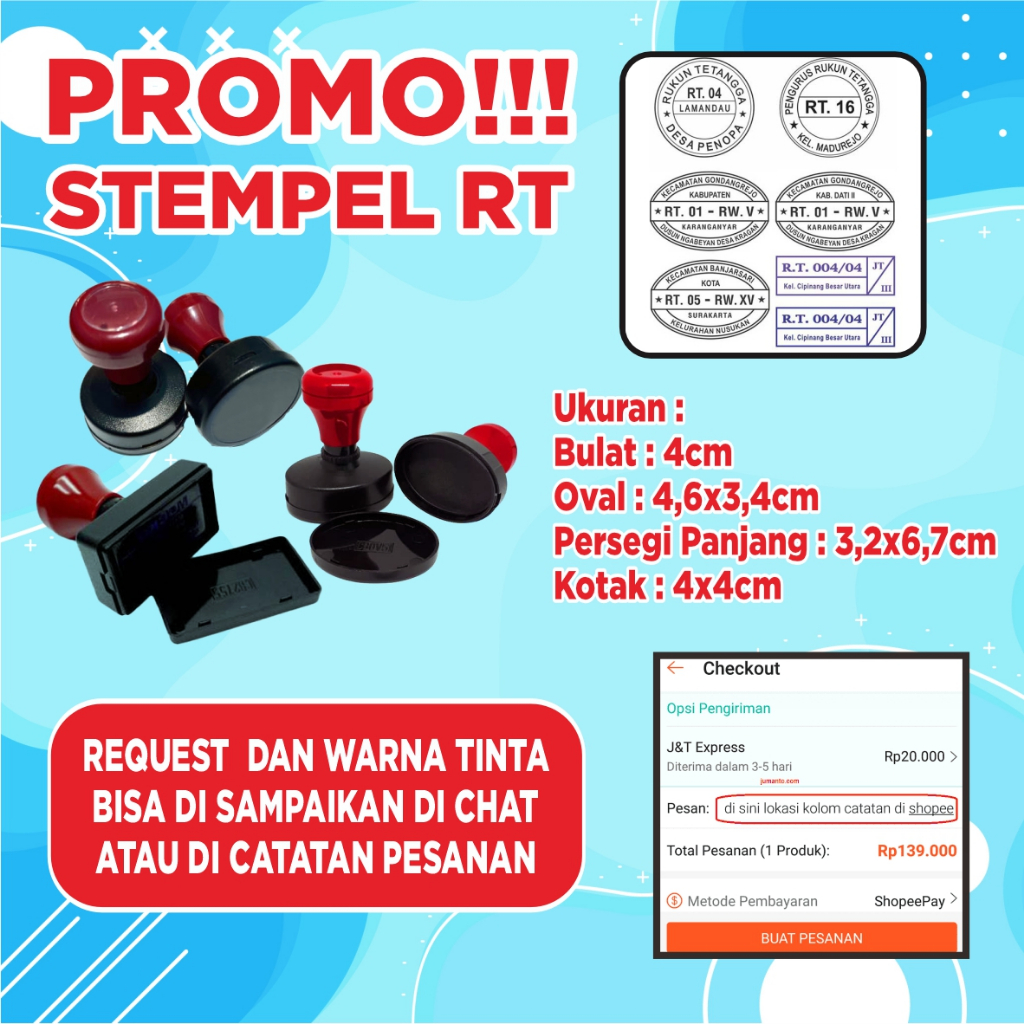 Jual Cetak Stempel Flash RT Custom / Promo Cetak Stempel Flash / Stempel RT Murah Free Desain ...