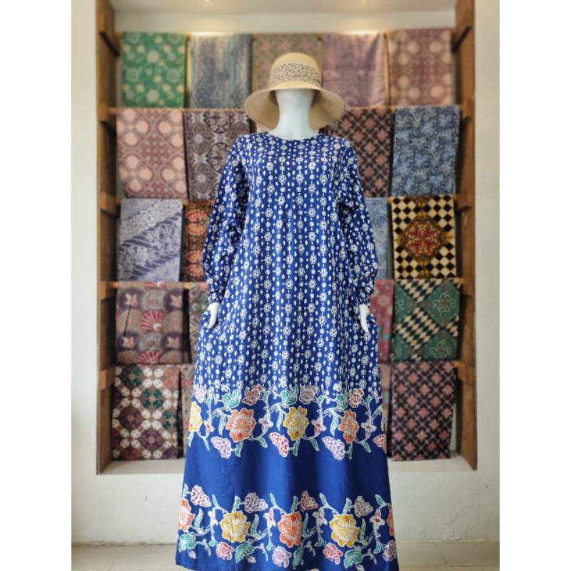 Jual ANNISA Gamis Batik Colet Twill Ld 116 Pb 140 Jumbo Busui Homedress ...
