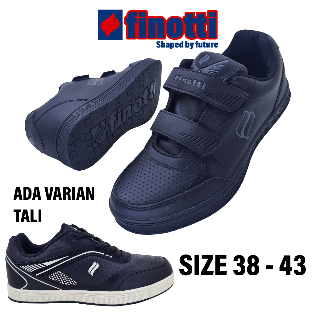 Jual Sepatu sneakers hitam polos sekolah Finotti Saturnus 03 04 ...