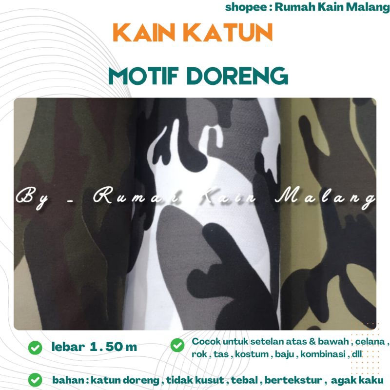 Jual KAIN KATUN MOTIF DORENG ( HARGA PER 0.5 METER ) | Shopee Indonesia