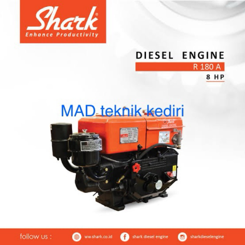 Jual Mesin penggerak Diesel Solar 8 HP 8PK SHARK R180 Diesel Engine | Shopee Indonesia
