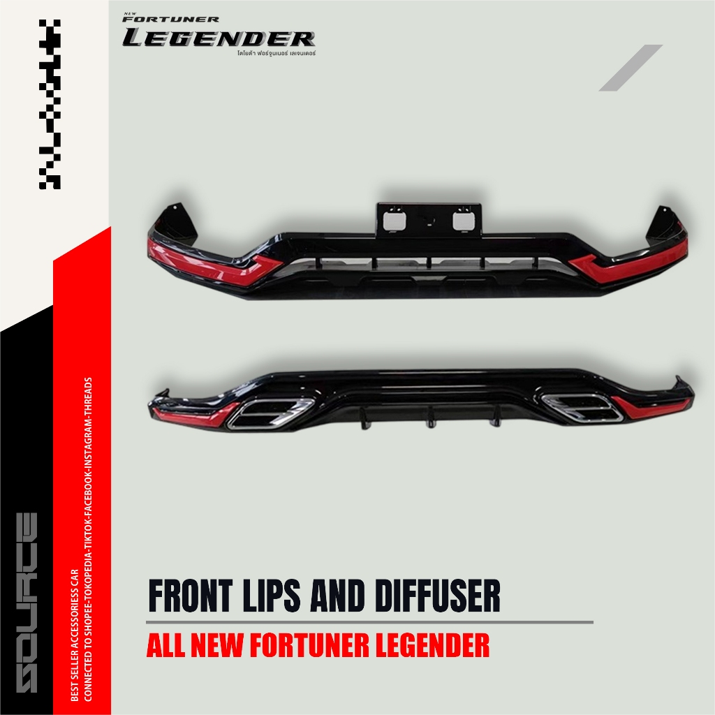 Jual FRONT CHIN LIPS AND REAR DIFFUSER ALL NEW FORTUNER LEGENDER ...