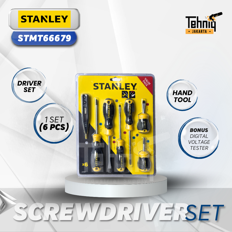 Jual Cushion Obeng Set 6 Pcs + Tespen Digital Stanley / Stanley Set 6 ...