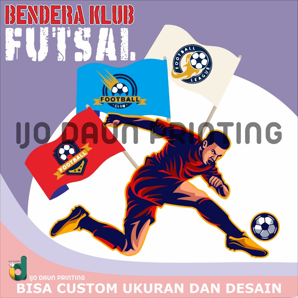 Jual CETAK CUSTOM BENDERA KLUB FUTSAL FULL PRINTING FREE DESAIN ...