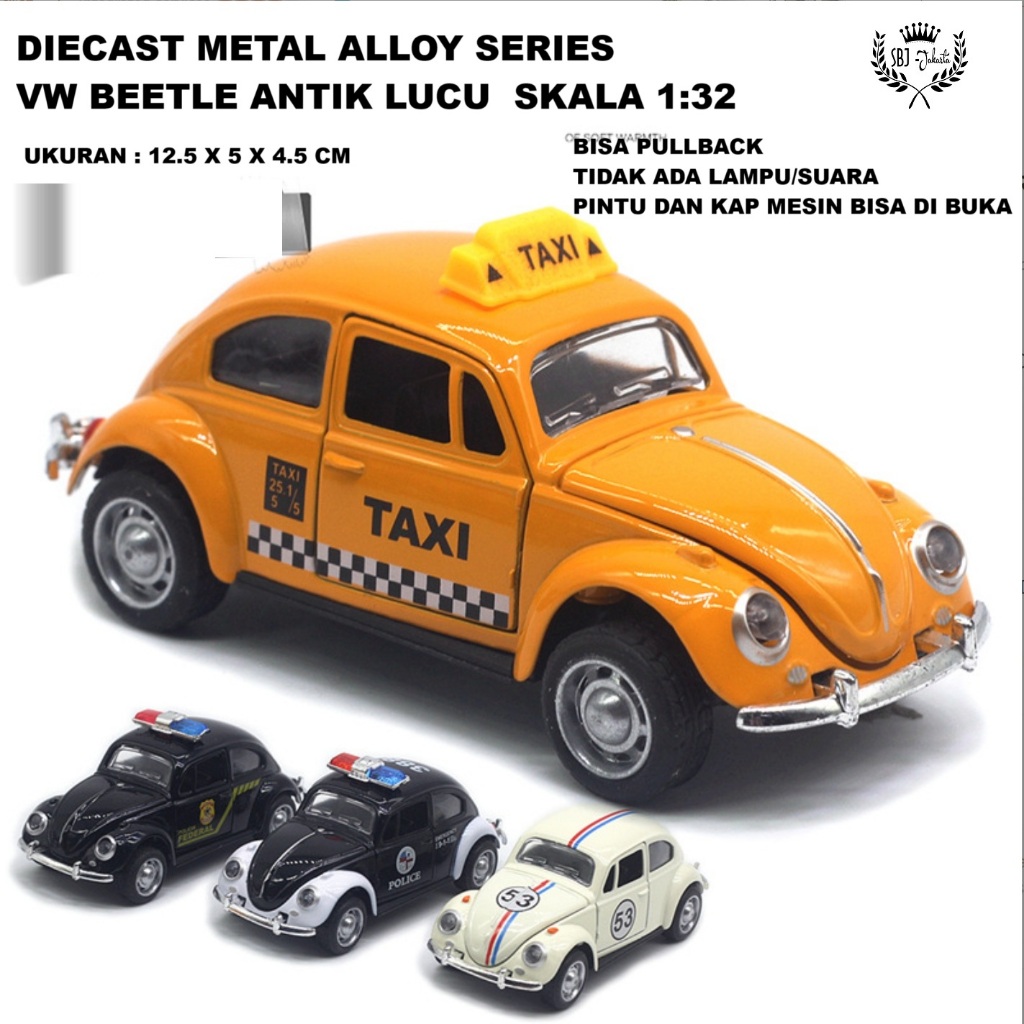 Jual Diecast Miniatur Mobil VOLKSWAGEN VW BEETLE skala 1 : 32 metal ...