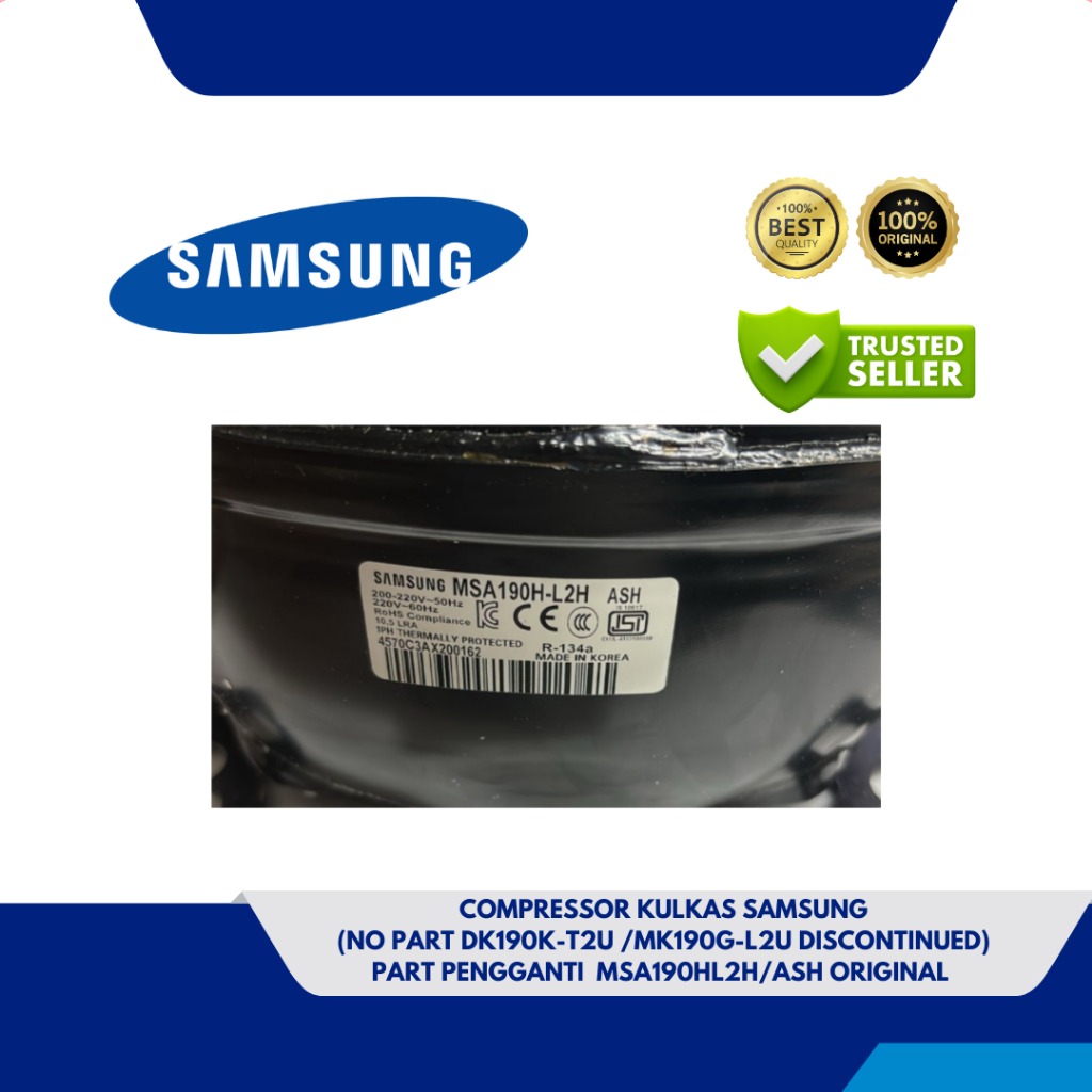 Jual COMPRESSOR KULKAS SAMSUNG (NO PART DK190K-T2U /MK190G-L2U ...