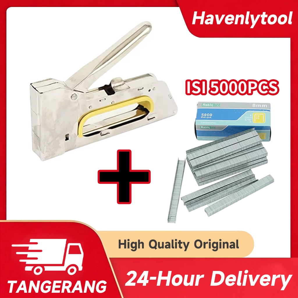 Jual Havenlytool Stapler Tembak Gun Tacker Dan Isi Atau Refil 13/4-6 ...