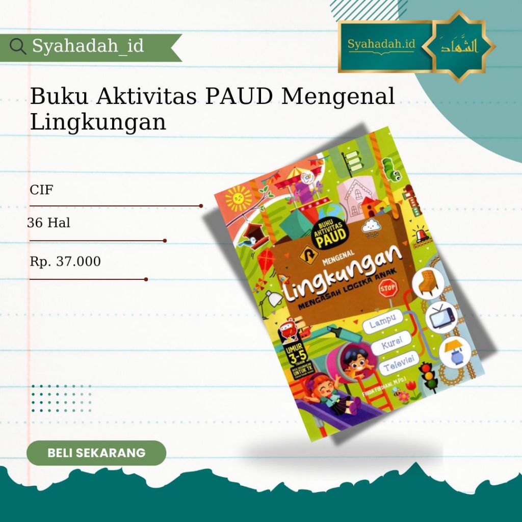 Jual BUKU AKTIVITAS PAUD MENGENAL LINGKUNGAN | Shopee Indonesia