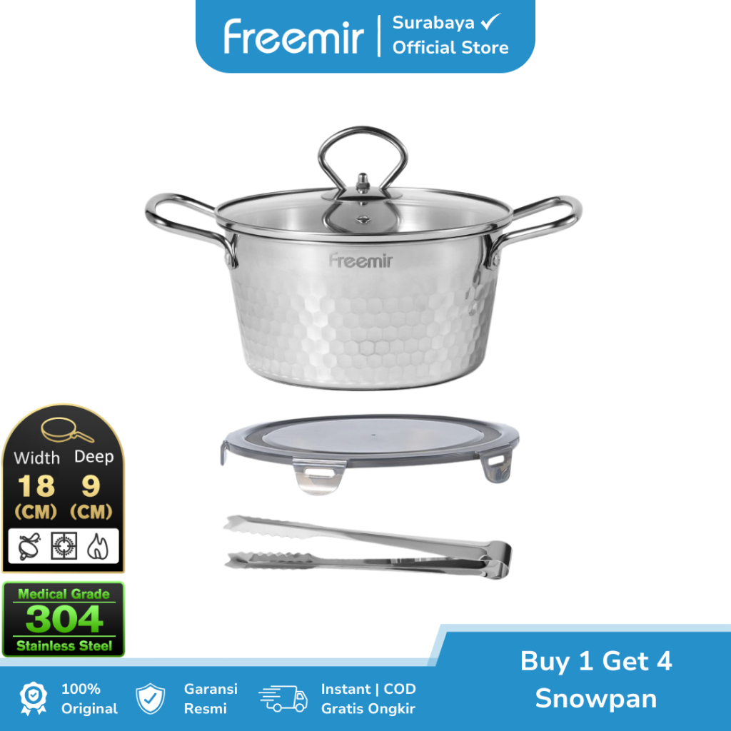 Jual freemir Panci Serbaguna Snow Pan Grade 304 4in1 Stainless Steel ...