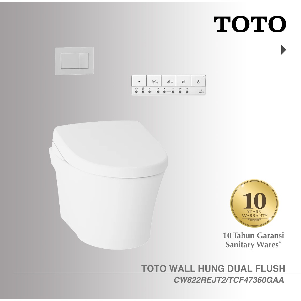 Jual TOTO Wall Hung and Washlet With CCT Hole CW822REJT2/ TCF47360GAA ...