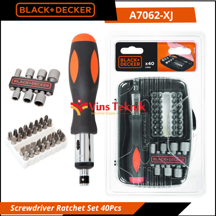 Jual Obeng SET Screwdriver Ratchet Set 40 Pcs BLACK DECKER A7062-XJ ...