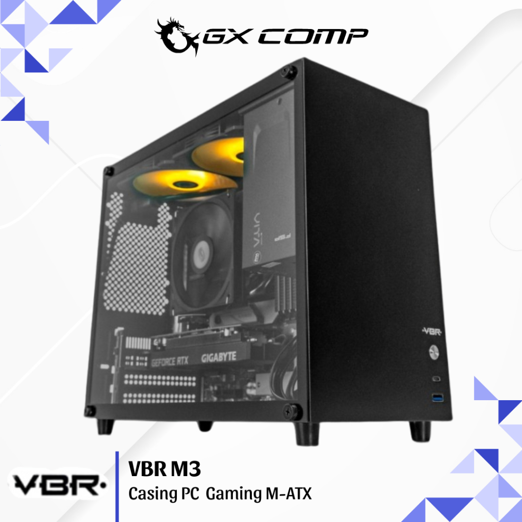 Jual VBR M3 Compact Black USB Type C - Casing PC M-ATX , ITX | Case PC ...