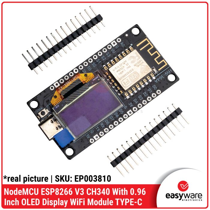Jual NodeMCU ESP8266 V3 CH340 Development Board With 0.96 Inch OLED ...