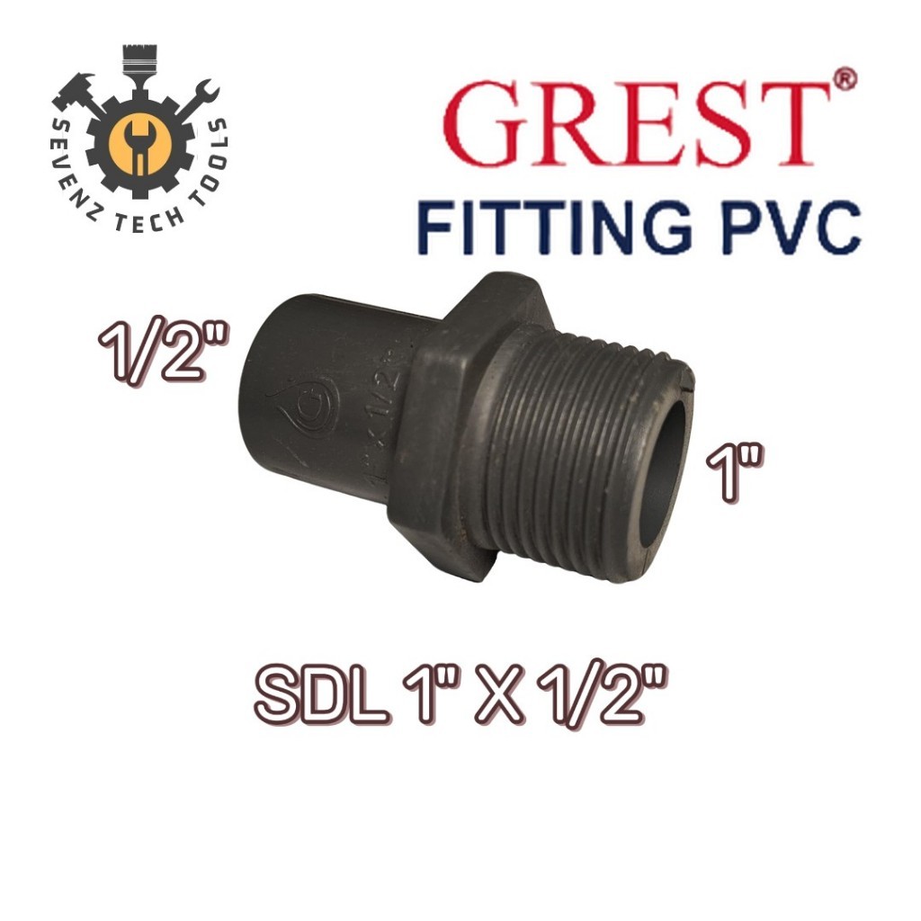 Jual SDL SOK DRAT LUAR PIPA PVC 1"X1/2" INCH GREST FITTING PVC SOCKET ...
