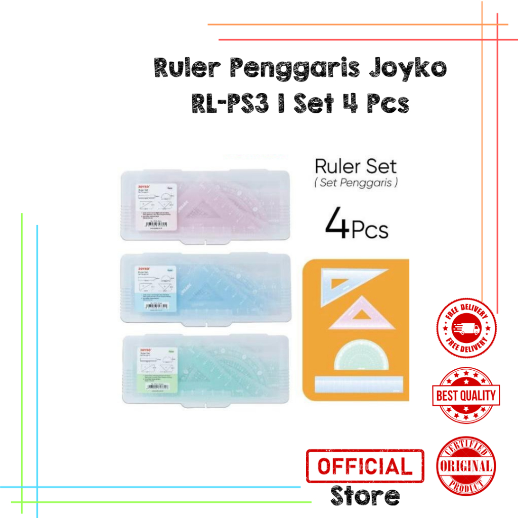 Jual Joyko Ruler Set 4pcs RL-PS3 / Penggaris Set Lengkap | Shopee Indonesia