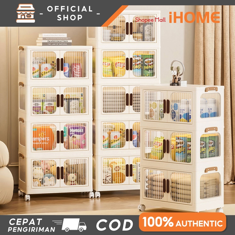 Jual 【Tas gelembung gratis】IHOME Lemari Plastik Susun Kotak Penyimpanan ...