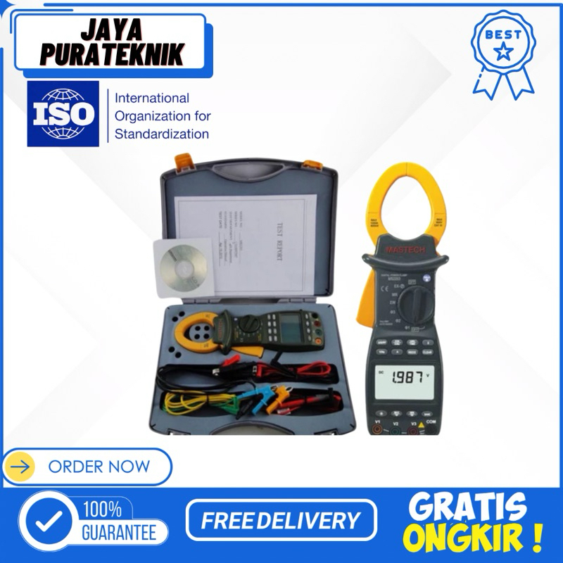 Jual MS2203 Three Phase Power Clamp Meter Mastech Ampere Tang 3 Fas ...