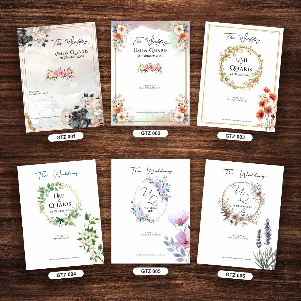 Jual CETAK UNDANGAN CUSTOM MURAH BC TIK 150 PERNIKAHAN SIMPEL ELEGAN ...