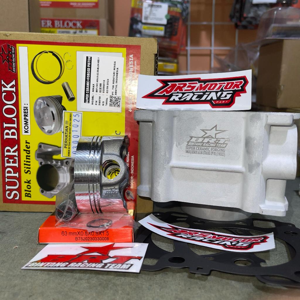 Jual BLOK CERAMIC & PISTON FORGED BRT AEROX NMAX LEXI R15 VVA MT 15 ...