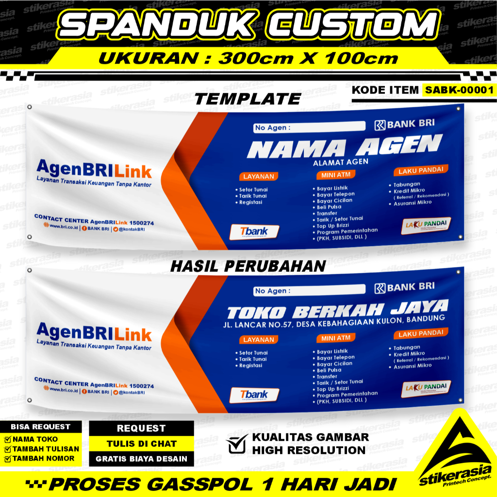 Jual CETAK SPANDUK AGEN BRI LINK CETAK BANNER AGEN BRI SPANDUK KONTER ...