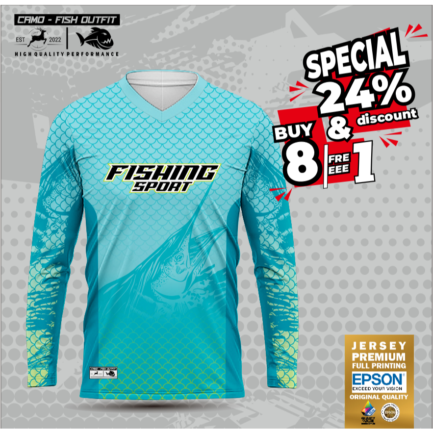 Jual Baju Jersey Mancing Cutom DryFit Premium Motif Fishing Sport motif ...