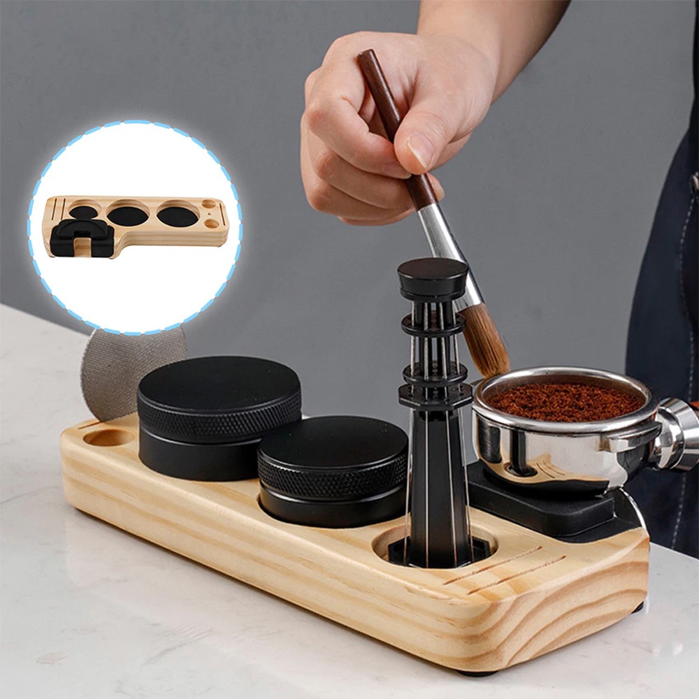 Jual Coffee Brewing Brew Wooden Pad Holder Tamper Holder Coffee Tamper Station Talenan Alas ...