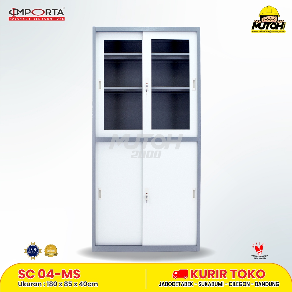 Jual lemari arsip besi IMPORTA SC-04 MS 2 Pintu Sliding Kombinasi GESER ...