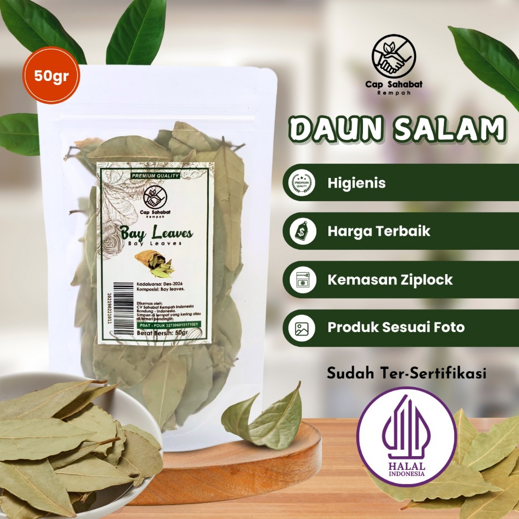 Jual 50gr Daun Salam / Bay Leaves / Salam Kering / Rempah / JSR 100% PREMIUM QUALITY | Shopee ...