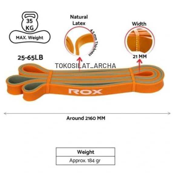 Jual Karet Power Band Resistance Rox 21 mm Orange Kombinasi / Latex ...