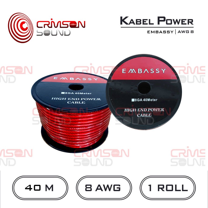 Jual Kabel 8 AWG MEREK EMBASSY 40 METER PER ROLL | Shopee Indonesia