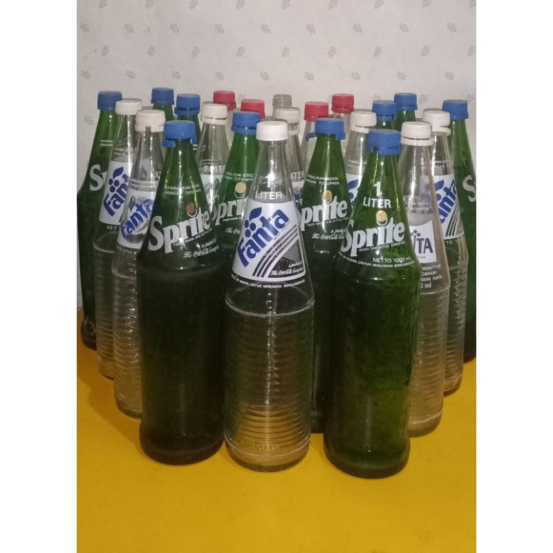 Jual 23 pcs botol kosong jadul fanta, sprite dan Coca-Cola 1lt | Shopee ...