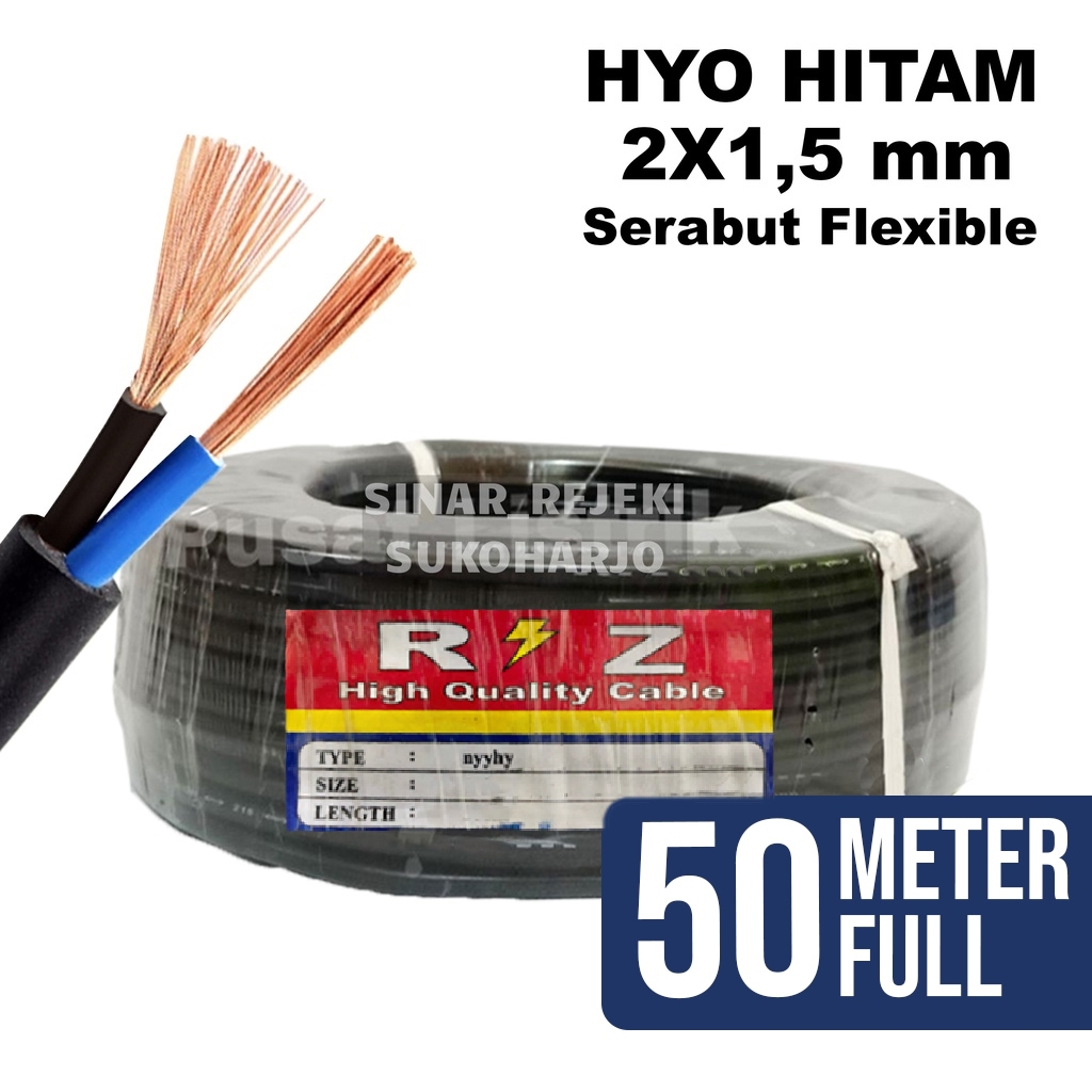 Jual Kabel Listrik / Audio Serabut RZ 2x1,5 50 Meter - Kabel Las / Pompa / Speaker HYO 2x1,5 ...