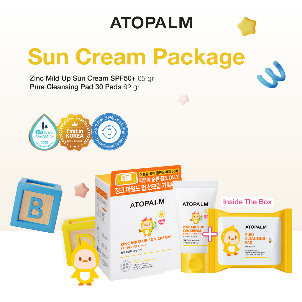 Jual [EXCLUSIVE SET] ATOPALM Zinc Mild Up Sun Cream SPF50+ PA++++ 65g ...