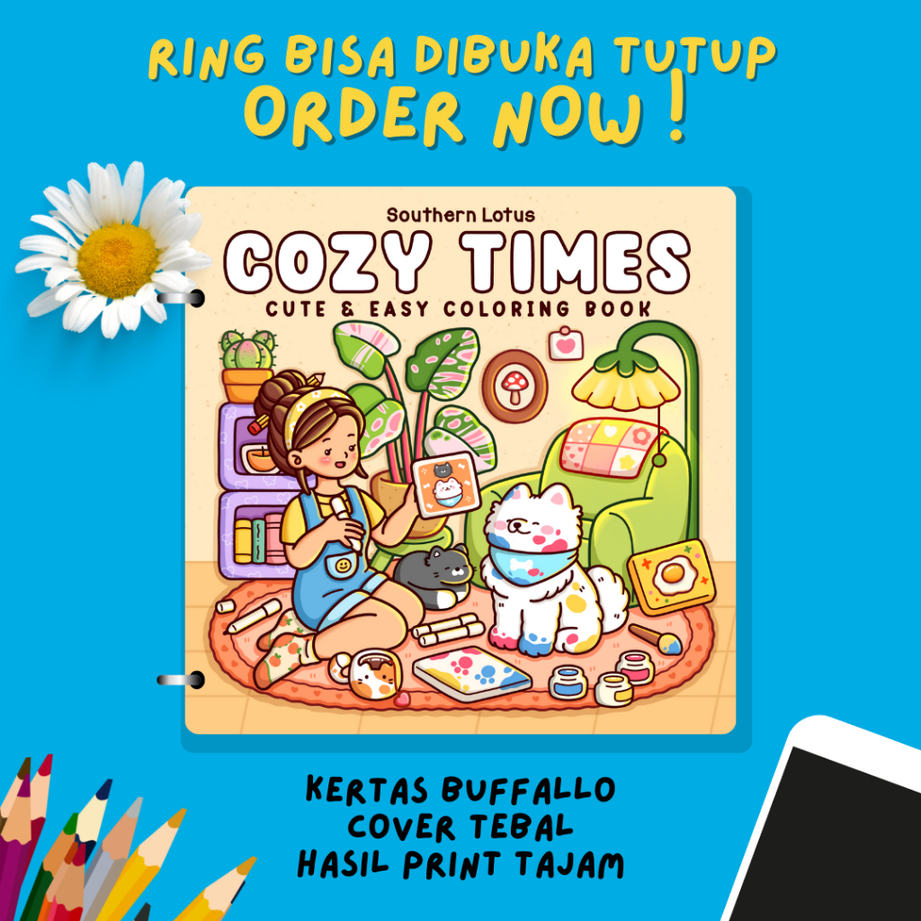 Jual Buku Mewarnai - Cozy Times Coloring Book untuk anak dan dewasa 50 ...