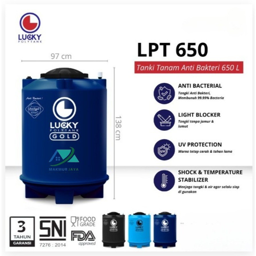 Jual Toren LUCKY LPT 650 - 650 Liter / Tangki Air Tanam | Shopee Indonesia